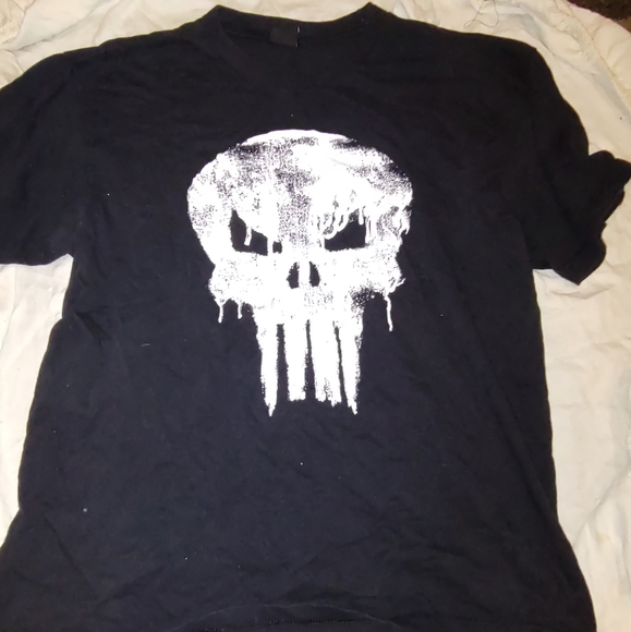 Marvel | Shirts | Marve Mad Engine Punisher Y2k Big Skull Tee Shirt L ...